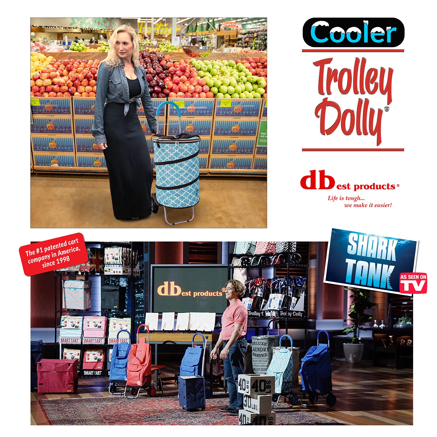 dbest products Bigger Cooler Trolley Dolly, Moroccan Tile Insulated Fo - dbest products