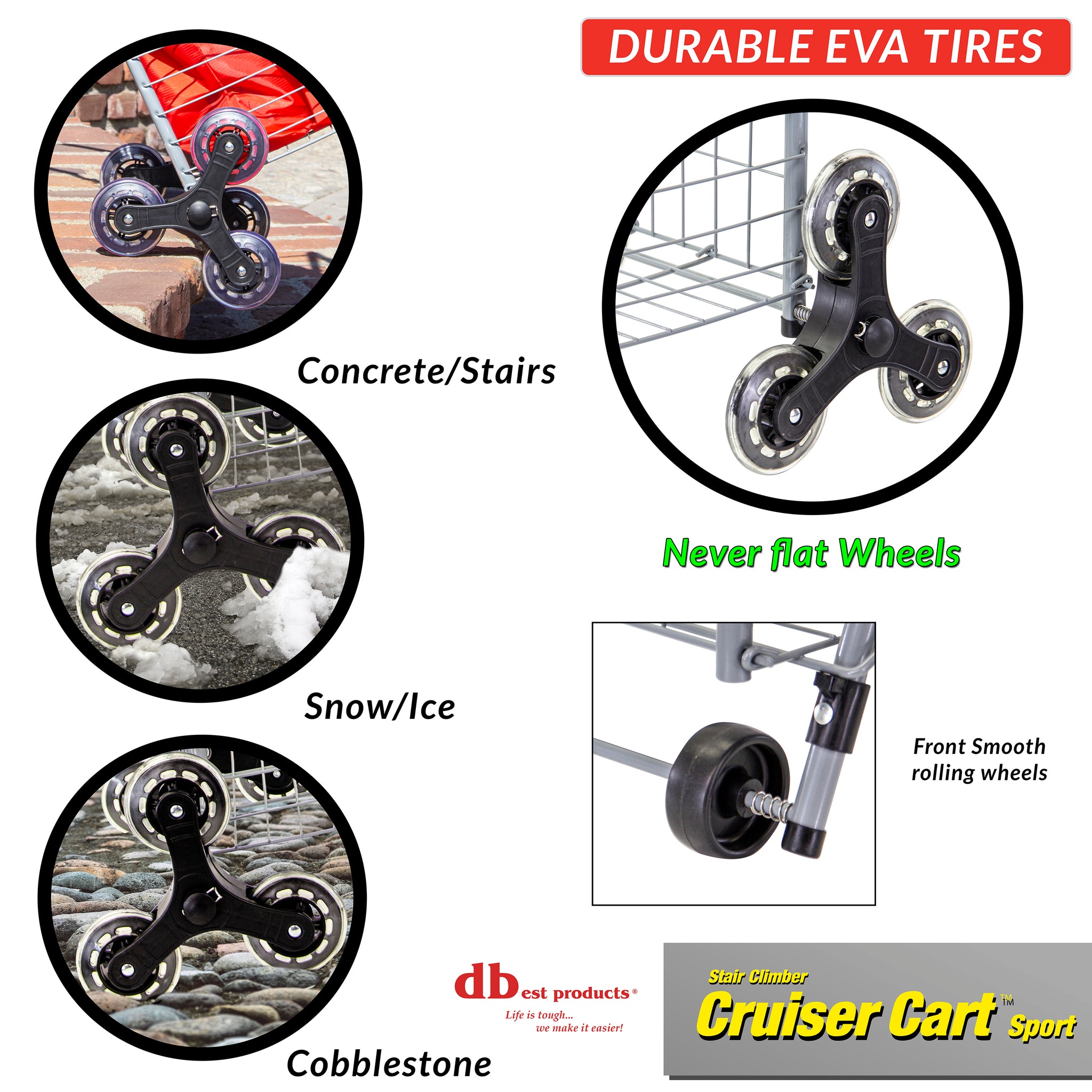 dbest products Stair Climber Cruiser Cart Sport Shopping Grocery Rolli ...