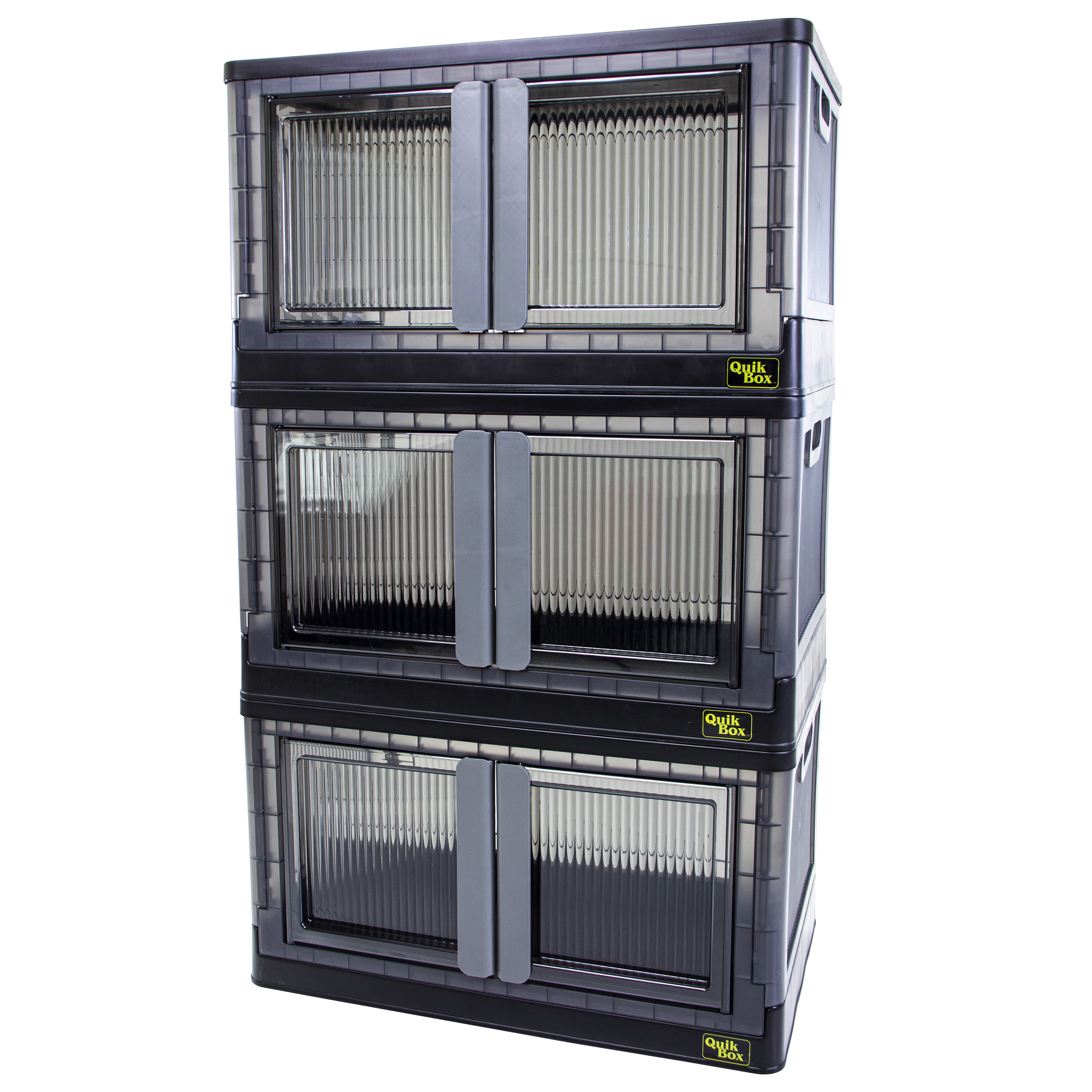 dbest products Quik Box - 19 Gallon 3 pack Stackable Storage Bins with ...