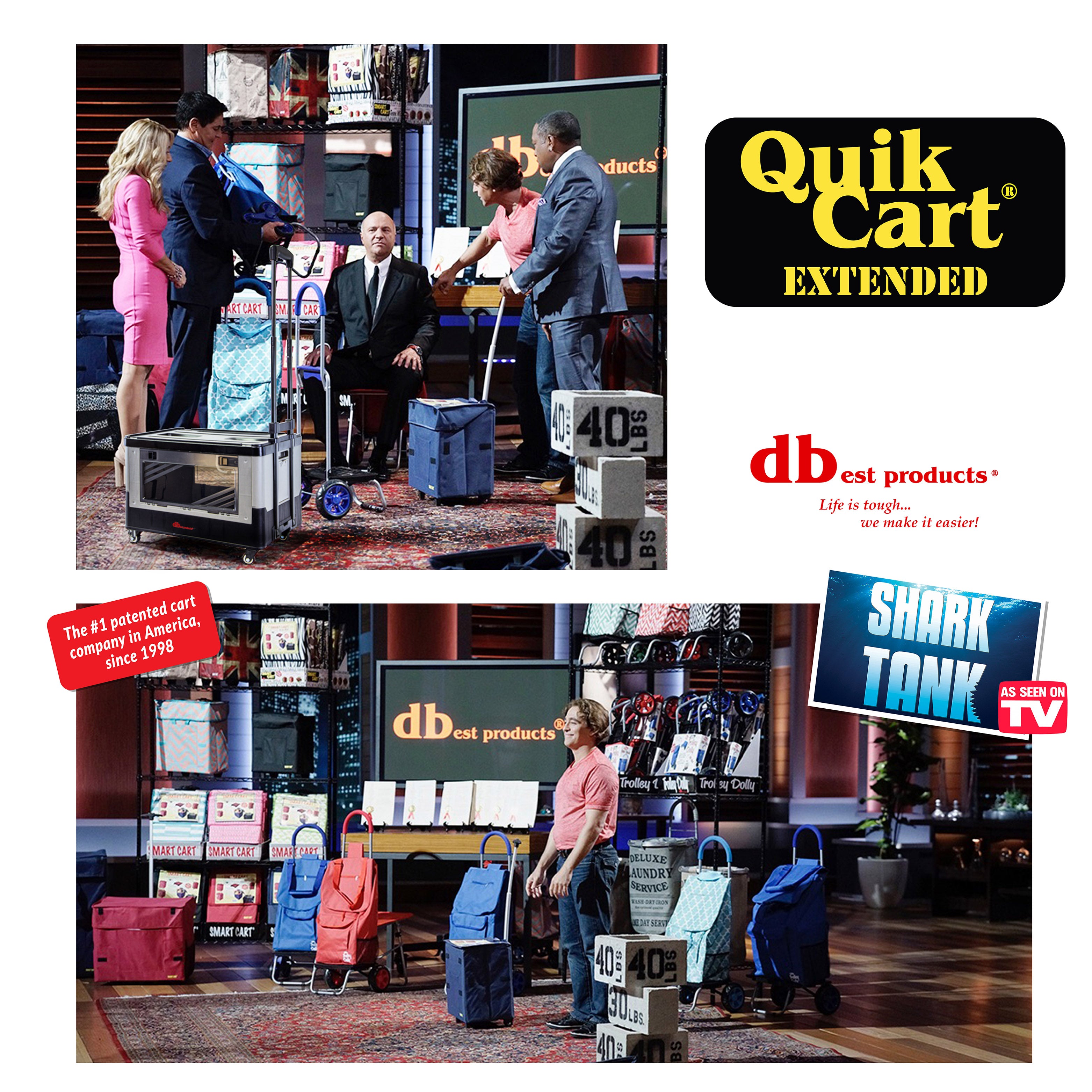 dbest products Quik Cart Extended Four Wheeled Rolling Crate Teacher U ...