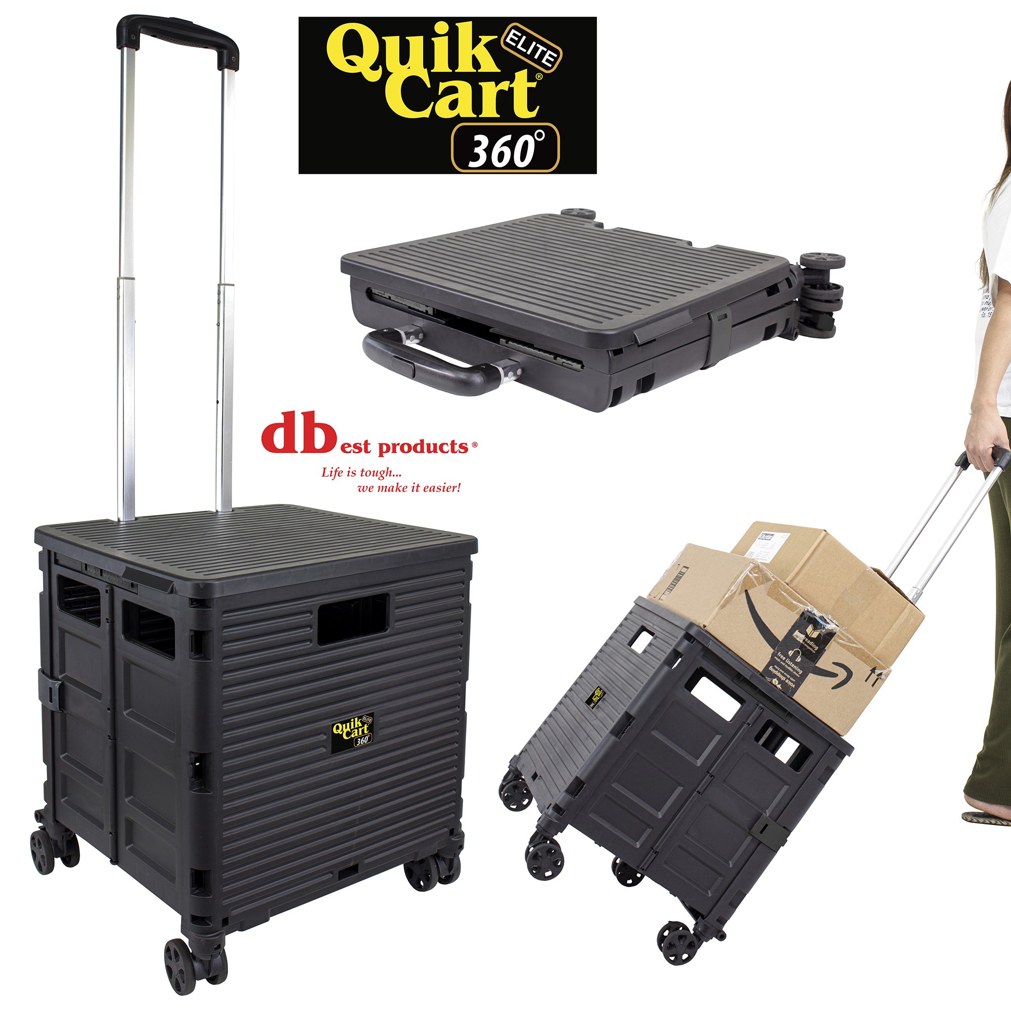 Top Rated Quik Cart Elite 360, Black | Best Teacher Cart - dbest products