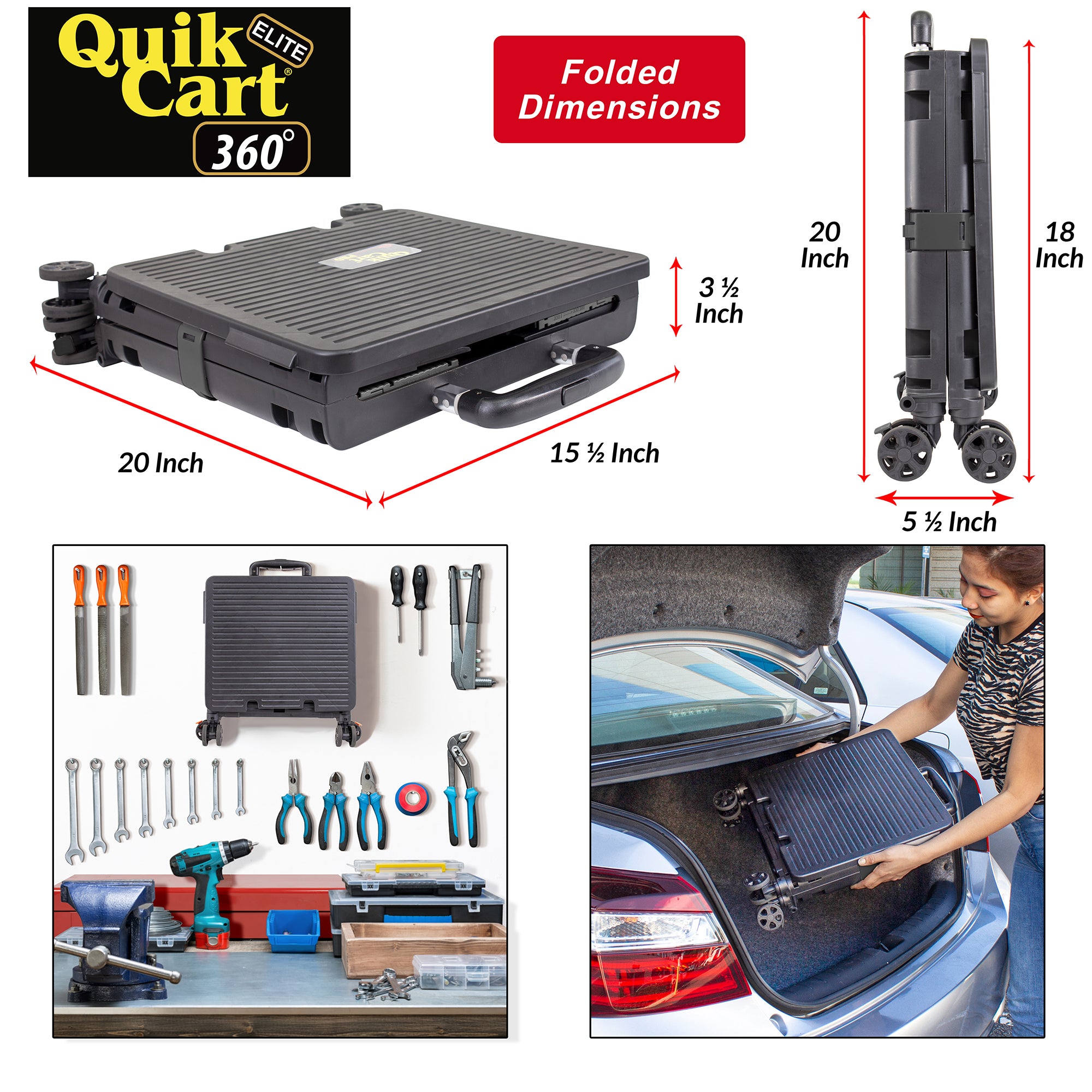 Top Rated Quik Cart Elite 360, Black | Best Teacher Cart - dbest products