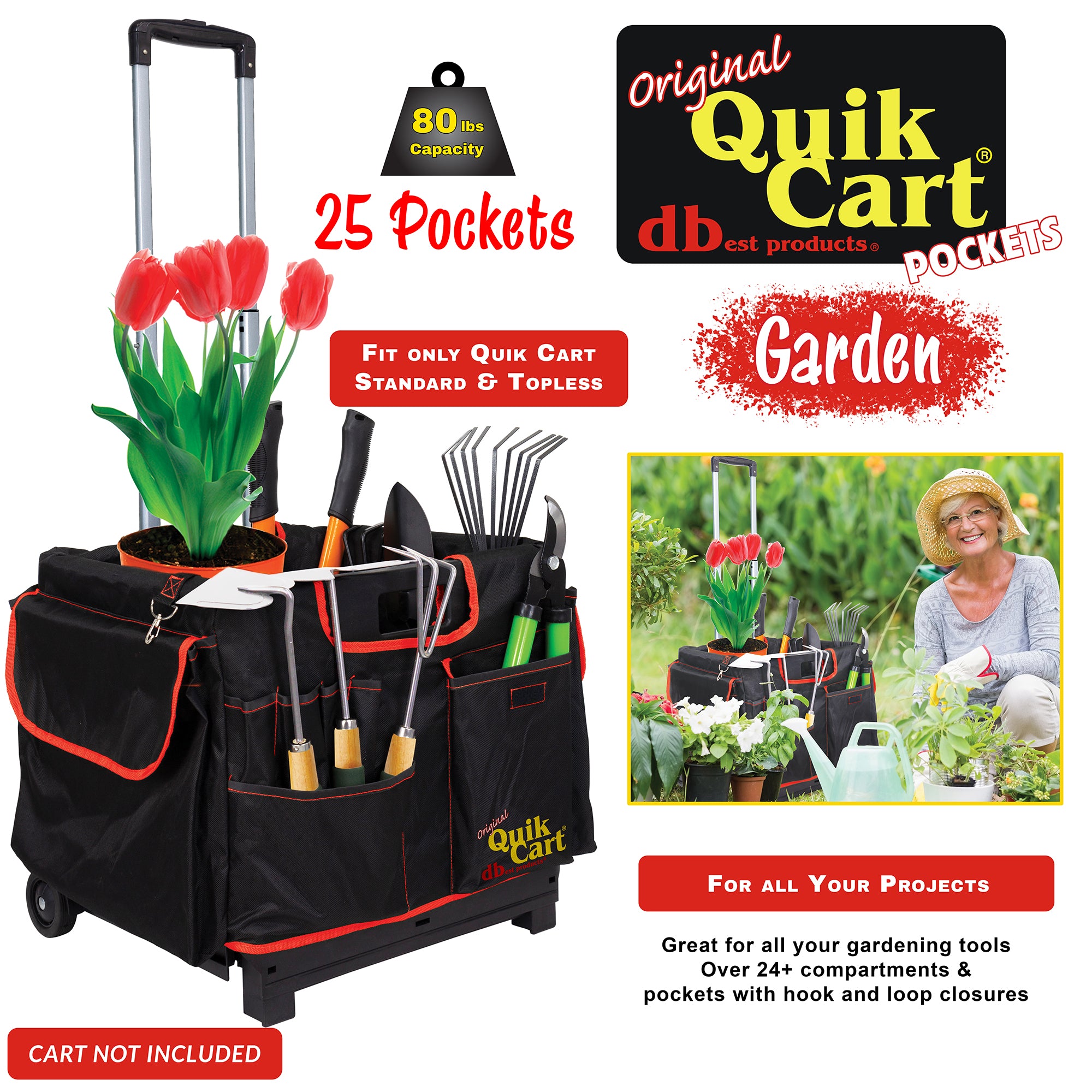 dbest products Quik Cart Pockets Caddy Organizer Teacher Tote Mobile ...