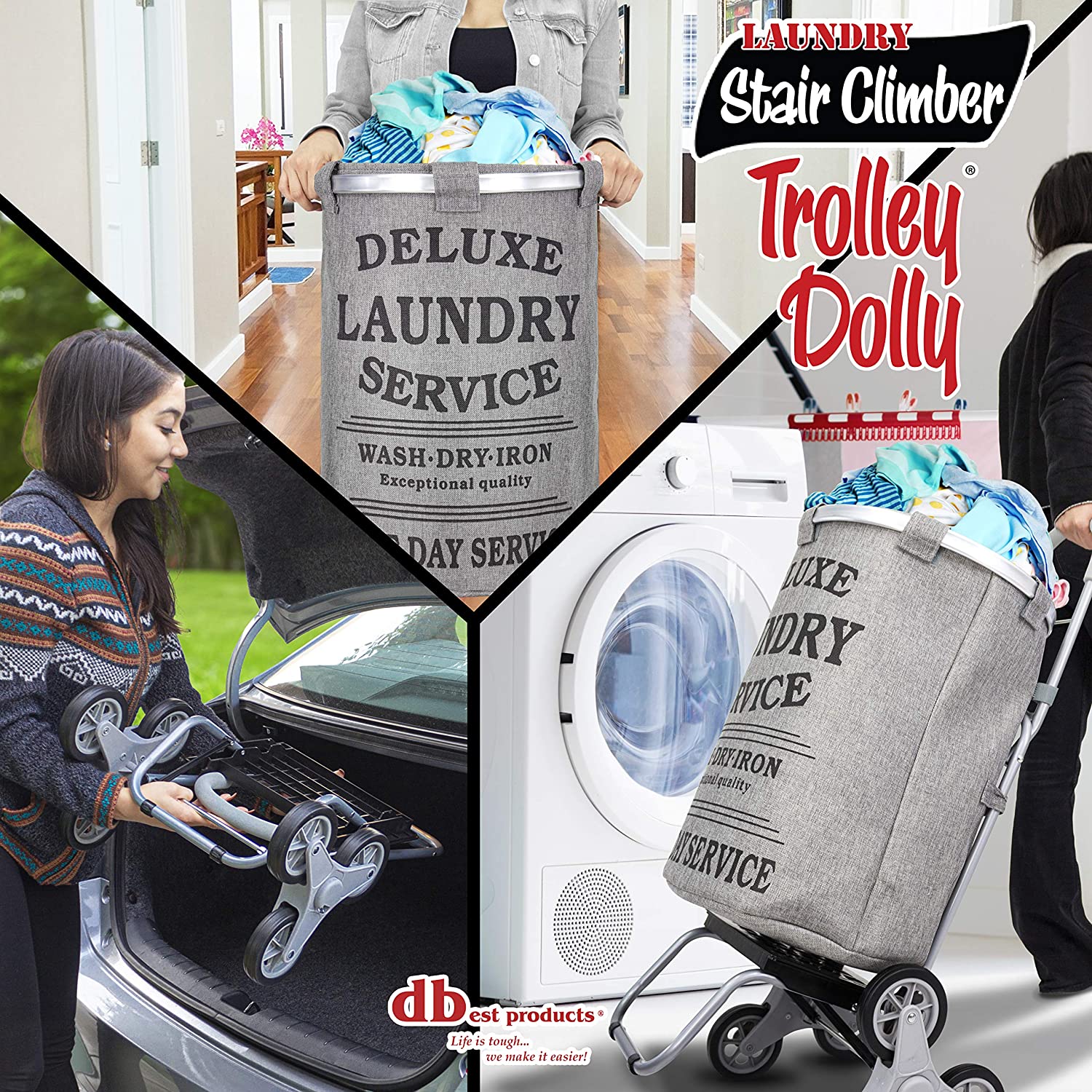 Stair Climber Laundry Trolley Dolly - dbest products