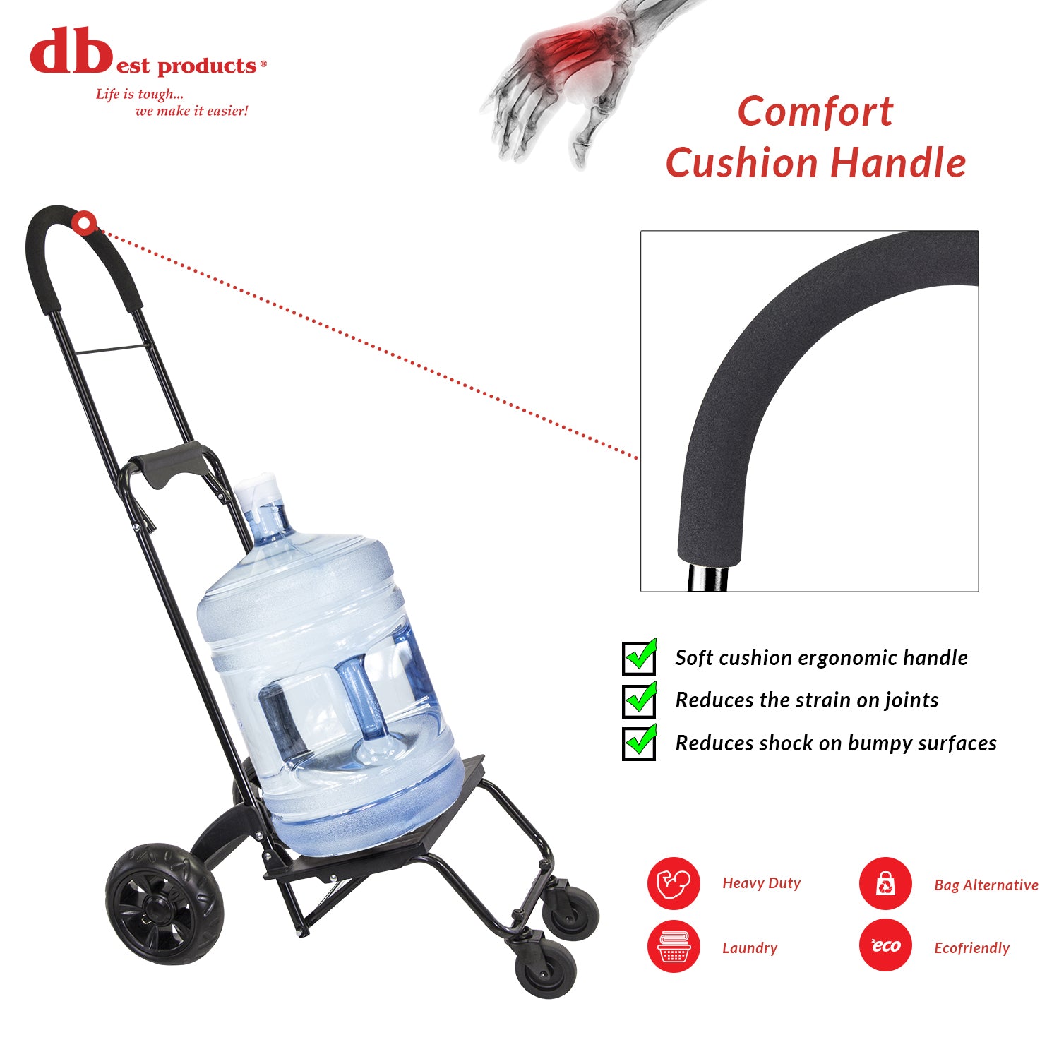 Trolley Dolly Rover MM, Dolly 4 Wheeled Push Folding Utility Cart Hand ...