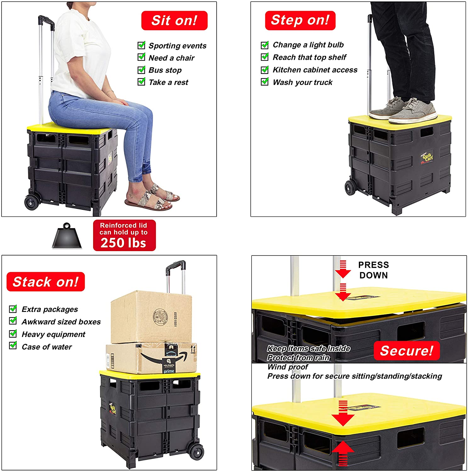 A durable collapsible rolling crate | Best Quick Cart - dbest products
