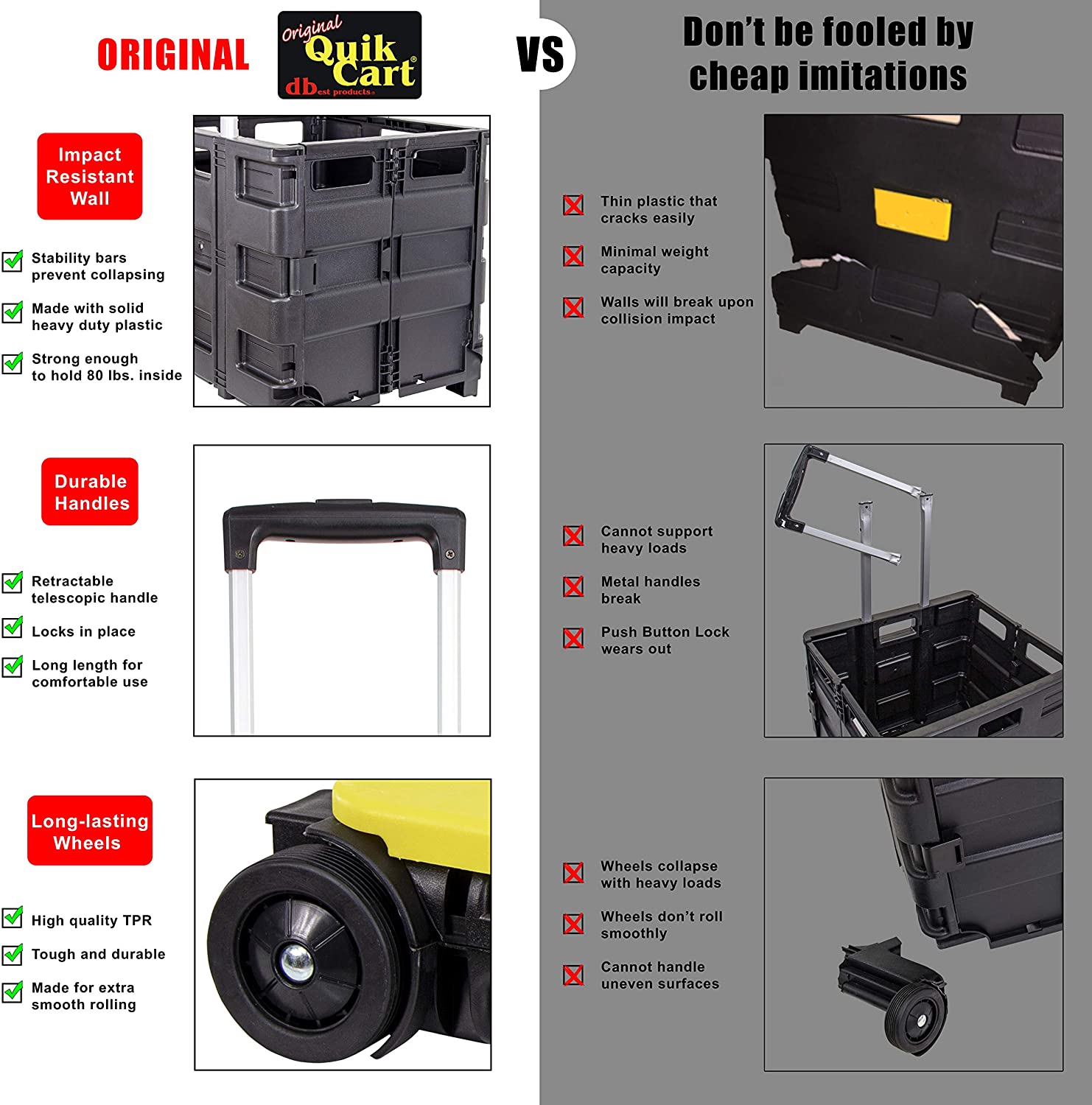 A durable collapsible rolling crate | Best Quick Cart - dbest products
